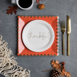 Thankful & Grateful Plate Set Thanksgiving Paper Plates Thanksgiving ...