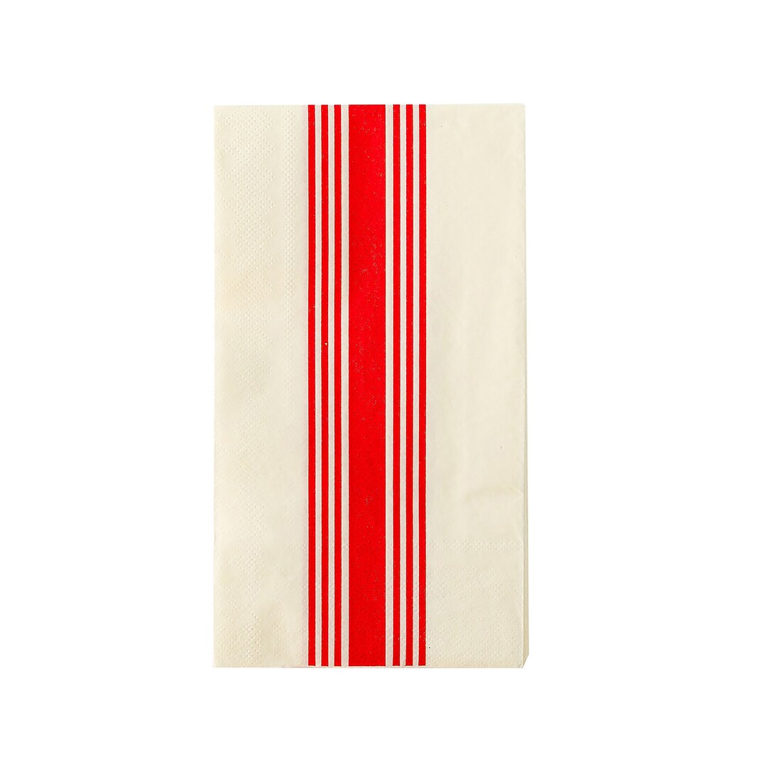Red & White Stripe Paper Dinner Napkins – Bistro Stripe Napkin for ...