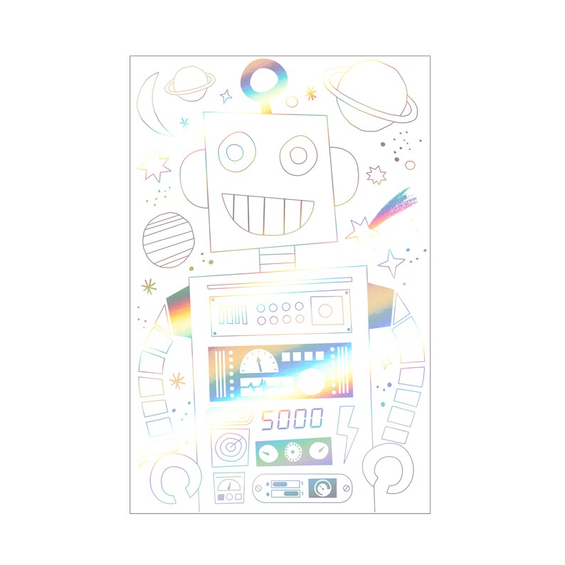 Space & Robot Coloring Posters for Kids Space Birthday - Etsy