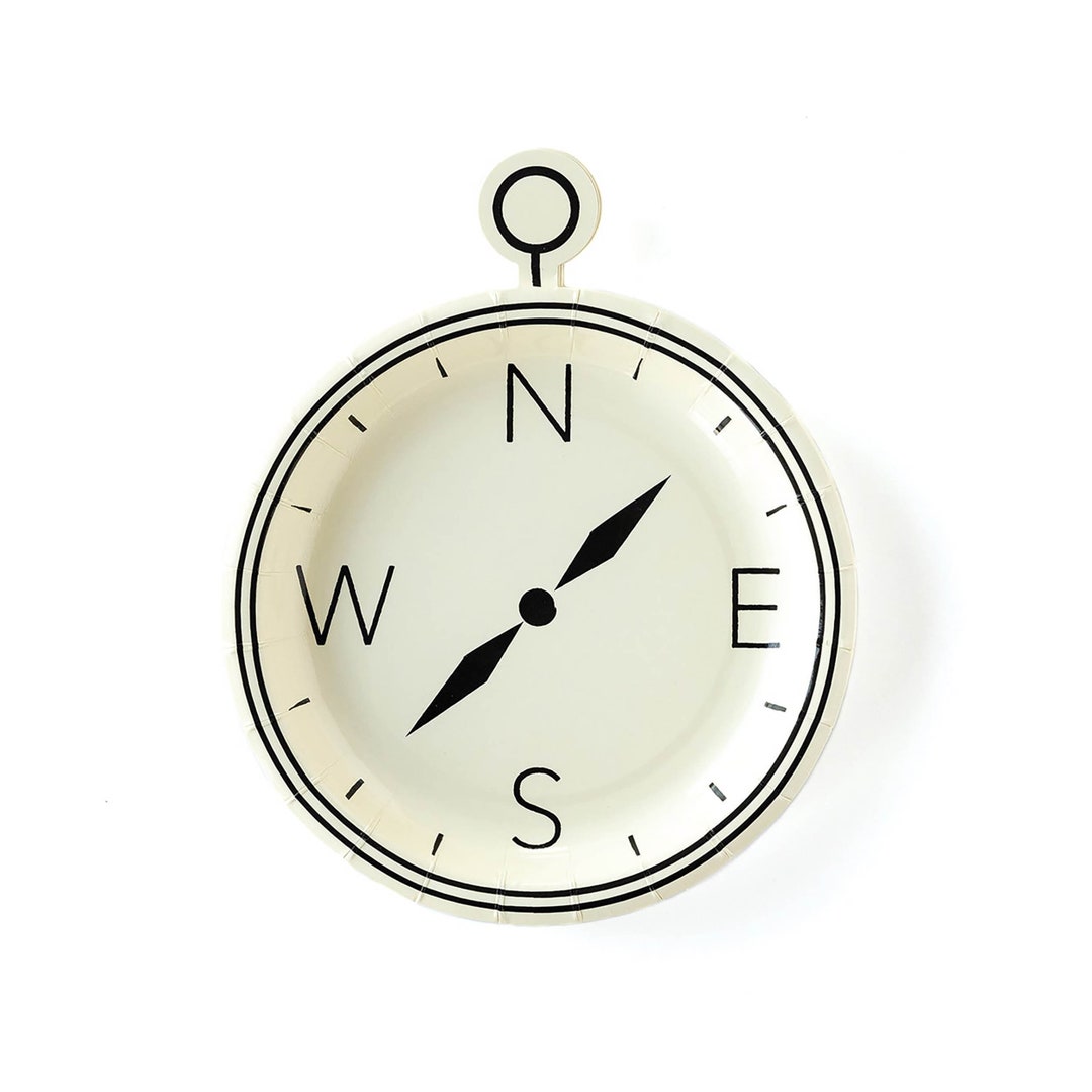 Camping Birthday Party Compass Shaped Dessert Paper Plates Set of 8 - Etsy