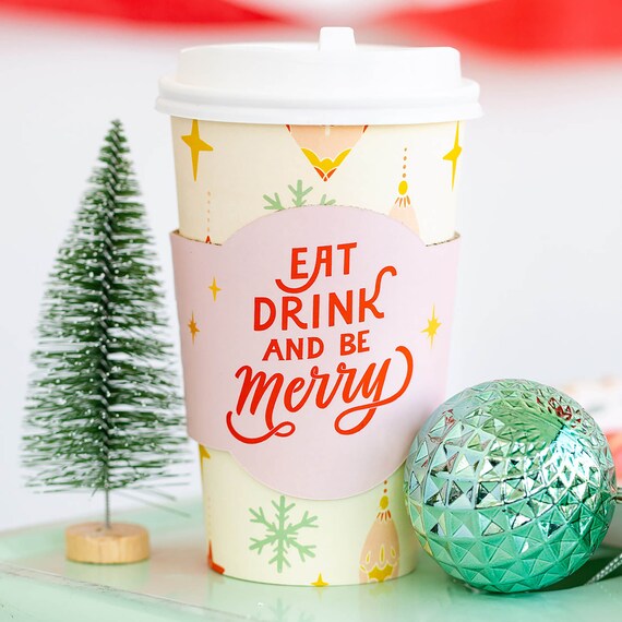 Christmas paper cups for hot drinks store
