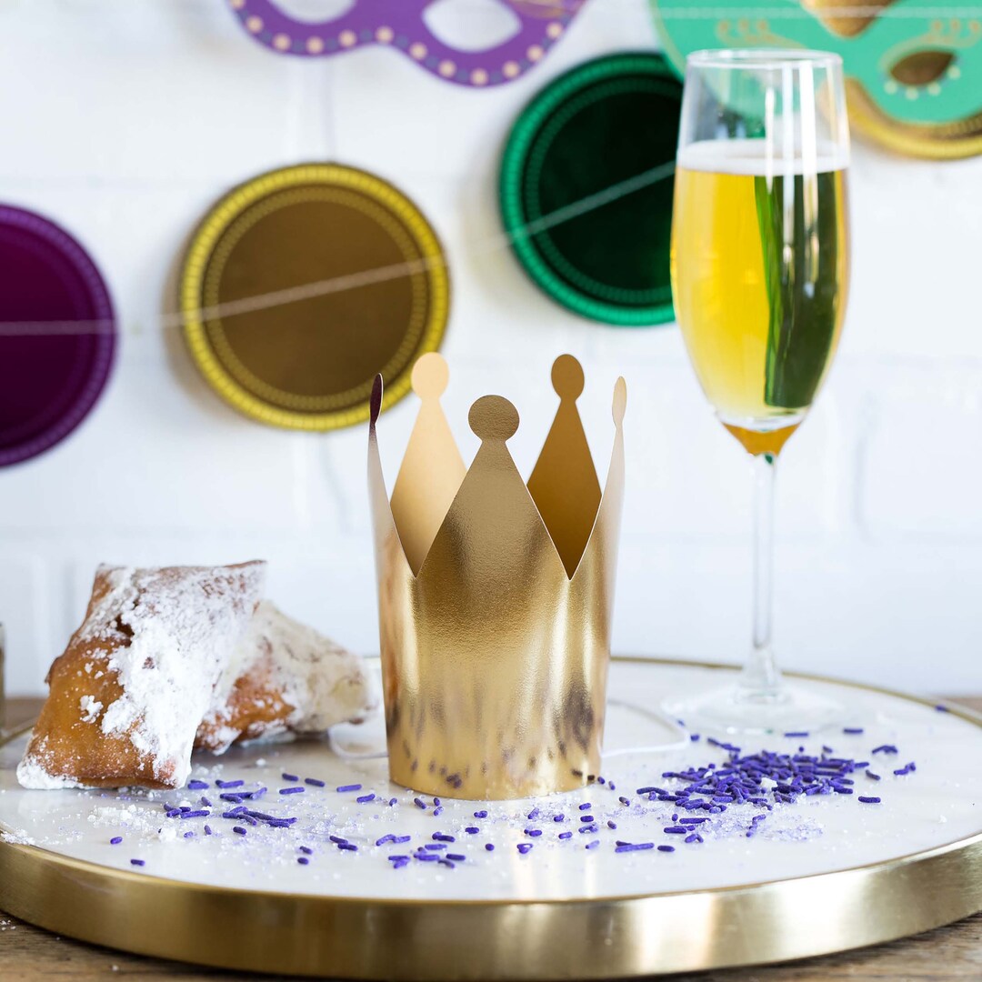 Mardi Gras Crowns King Crown Gold Paper Crowns Mardi - Etsy