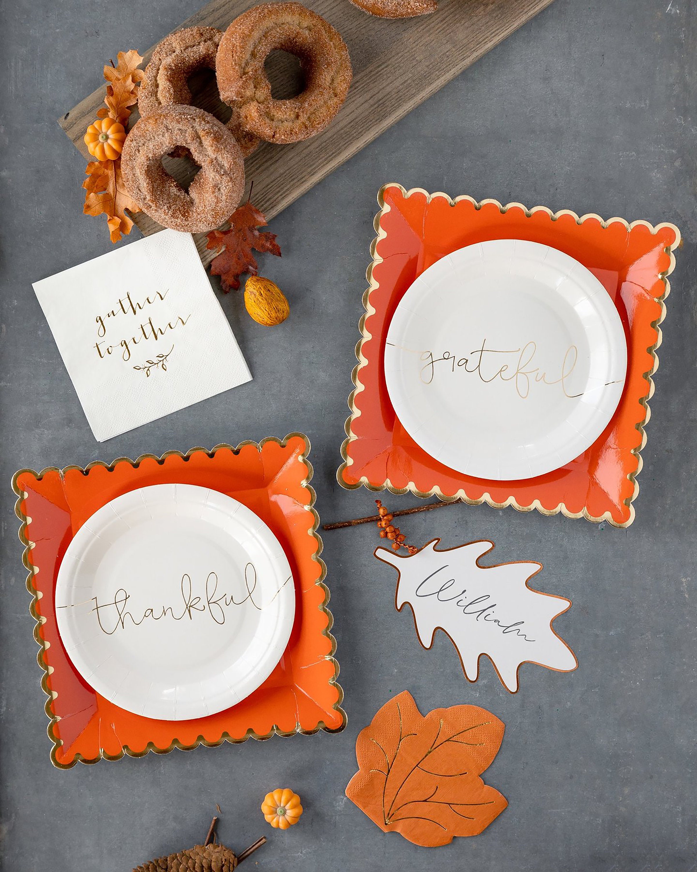 Thankful & Grateful Plate Set Thanksgiving Paper Plates - Etsy