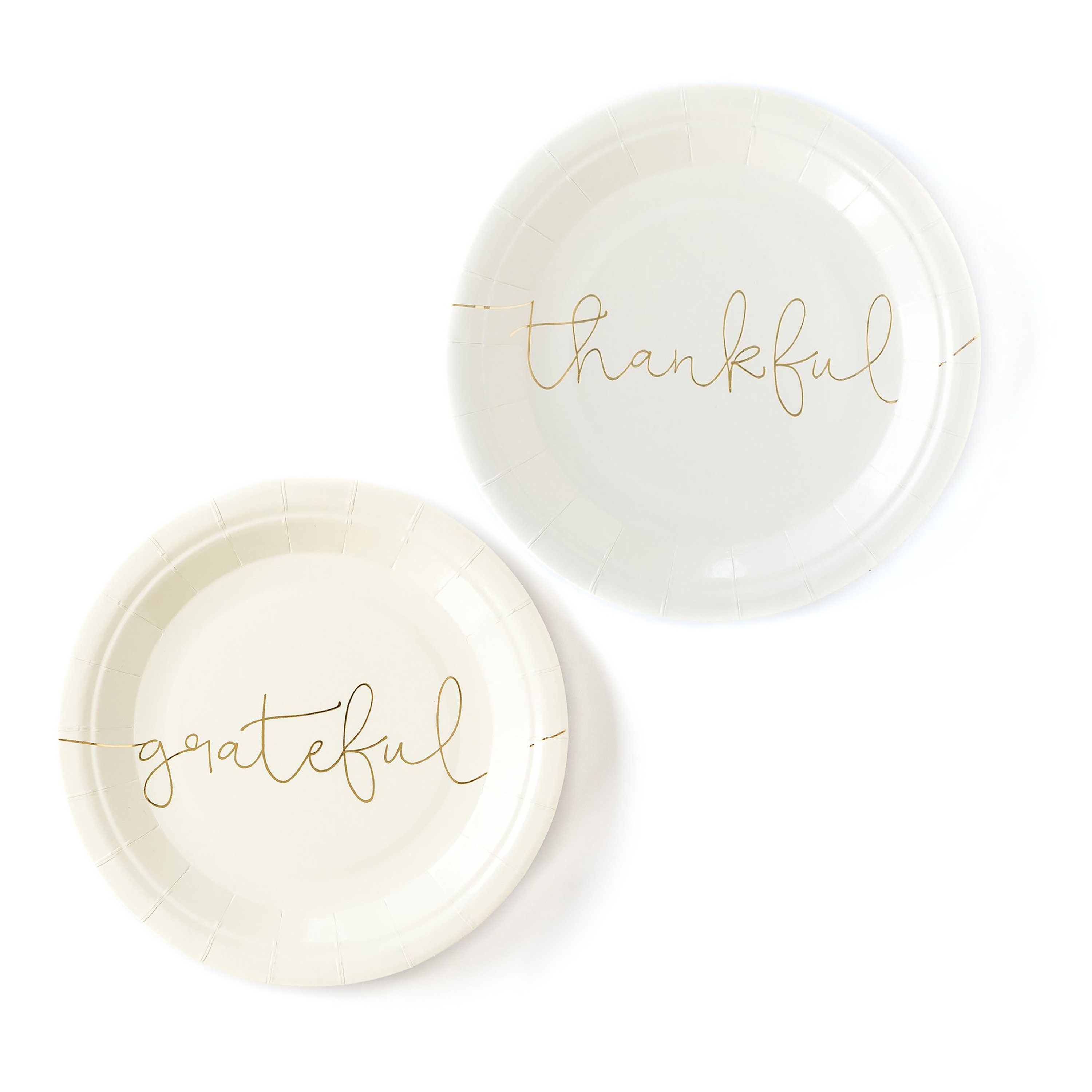 Thankful & Grateful Plate Set Thanksgiving Paper Plates - Etsy
