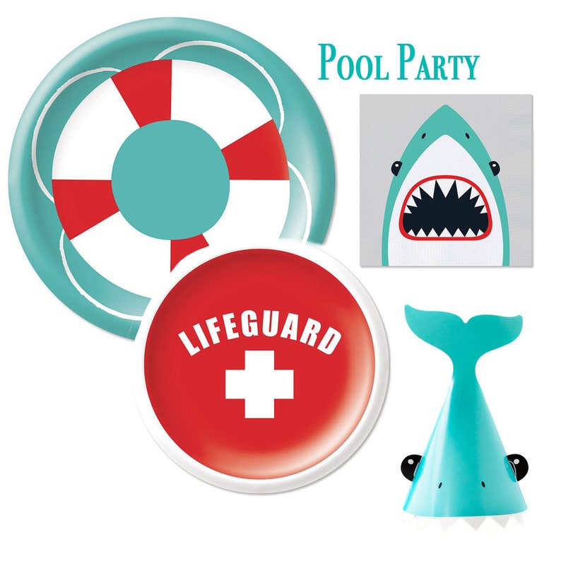 Pool Party Plates Lifeguard Party Pool Party Supply Pool | Etsy