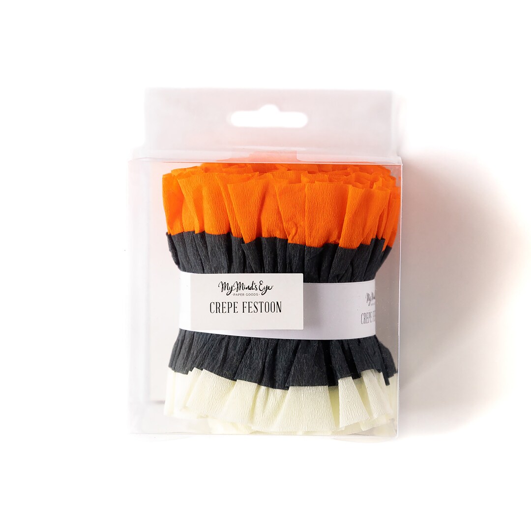 Orange Party Streamer | Halloween Party Decorations | Ruffled Crepe ...