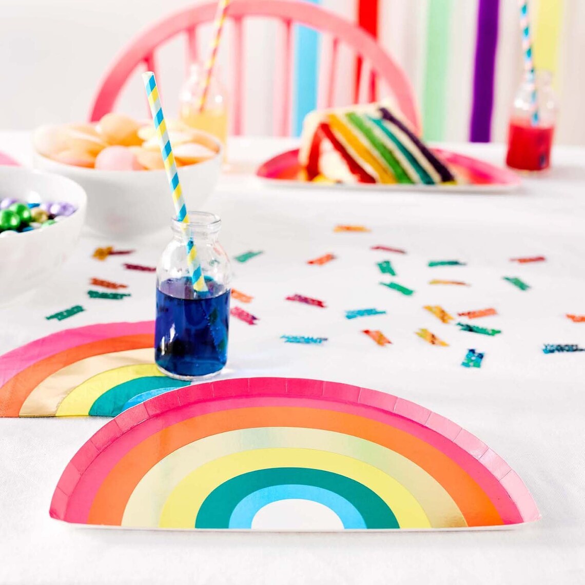 Rainbow Paper Plates Rainbow Party Plates Rainbow Plates - Etsy
