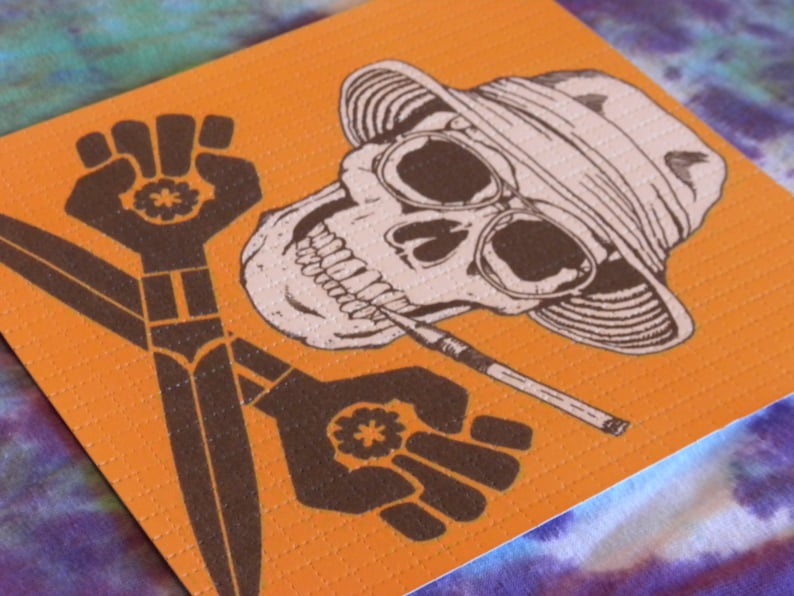 2015 Gonzo Skull and Peyote Fist Hunter S. Thompson Blotter Art Print ...
