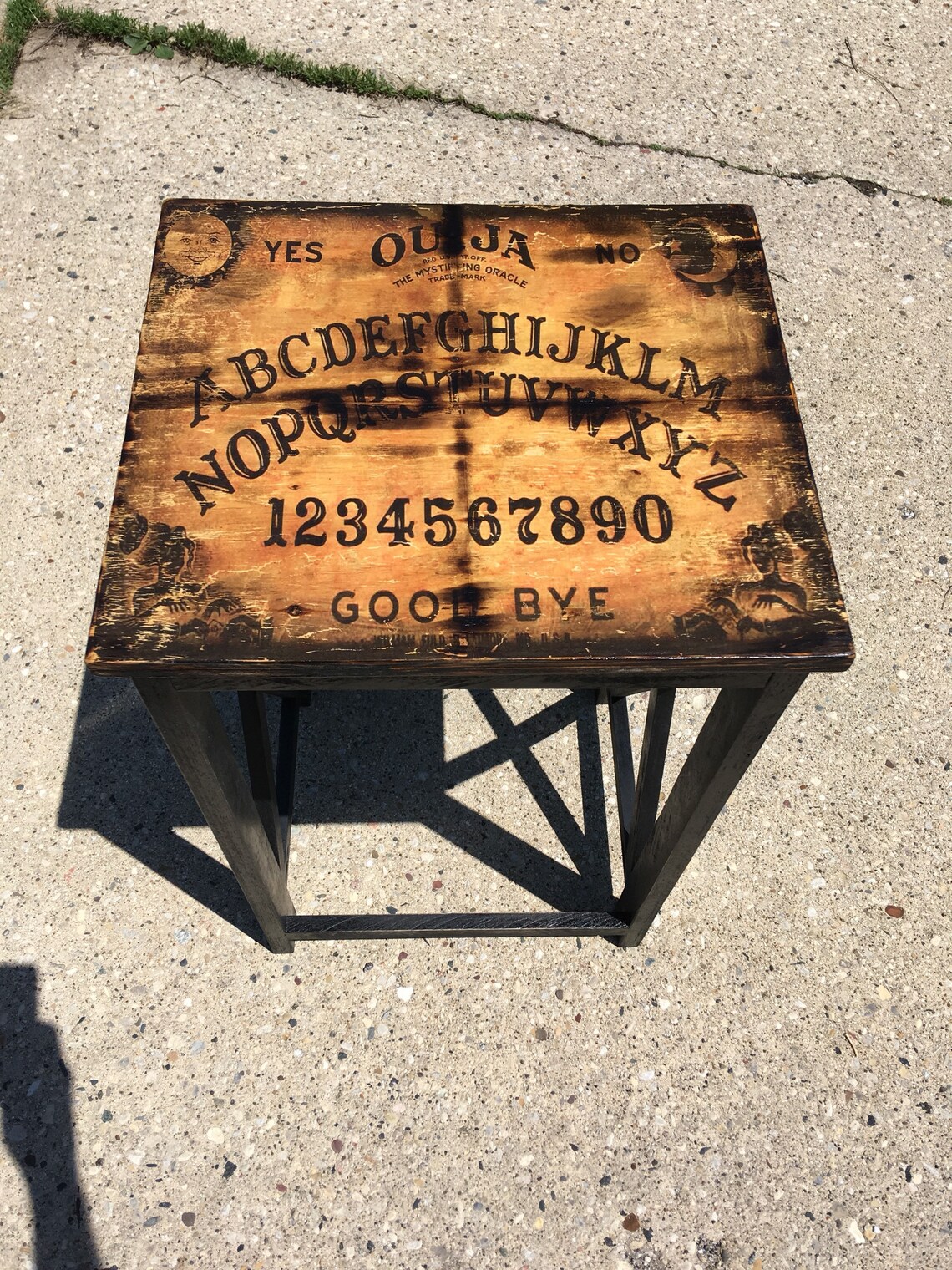 Rustic Ouija Board Side Table - Etsy