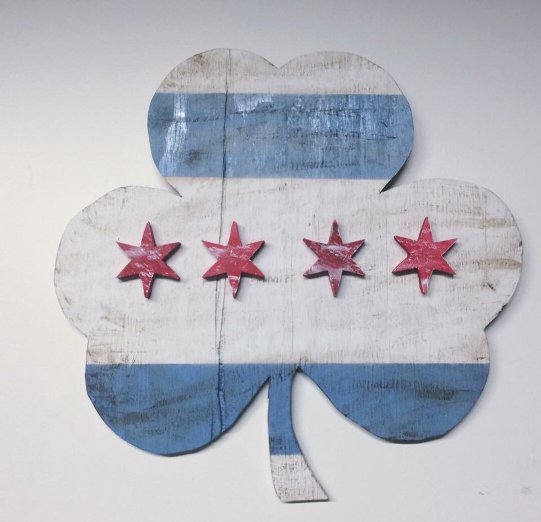 Luck O' the Irish Chicago Flag Shamrock - Etsy