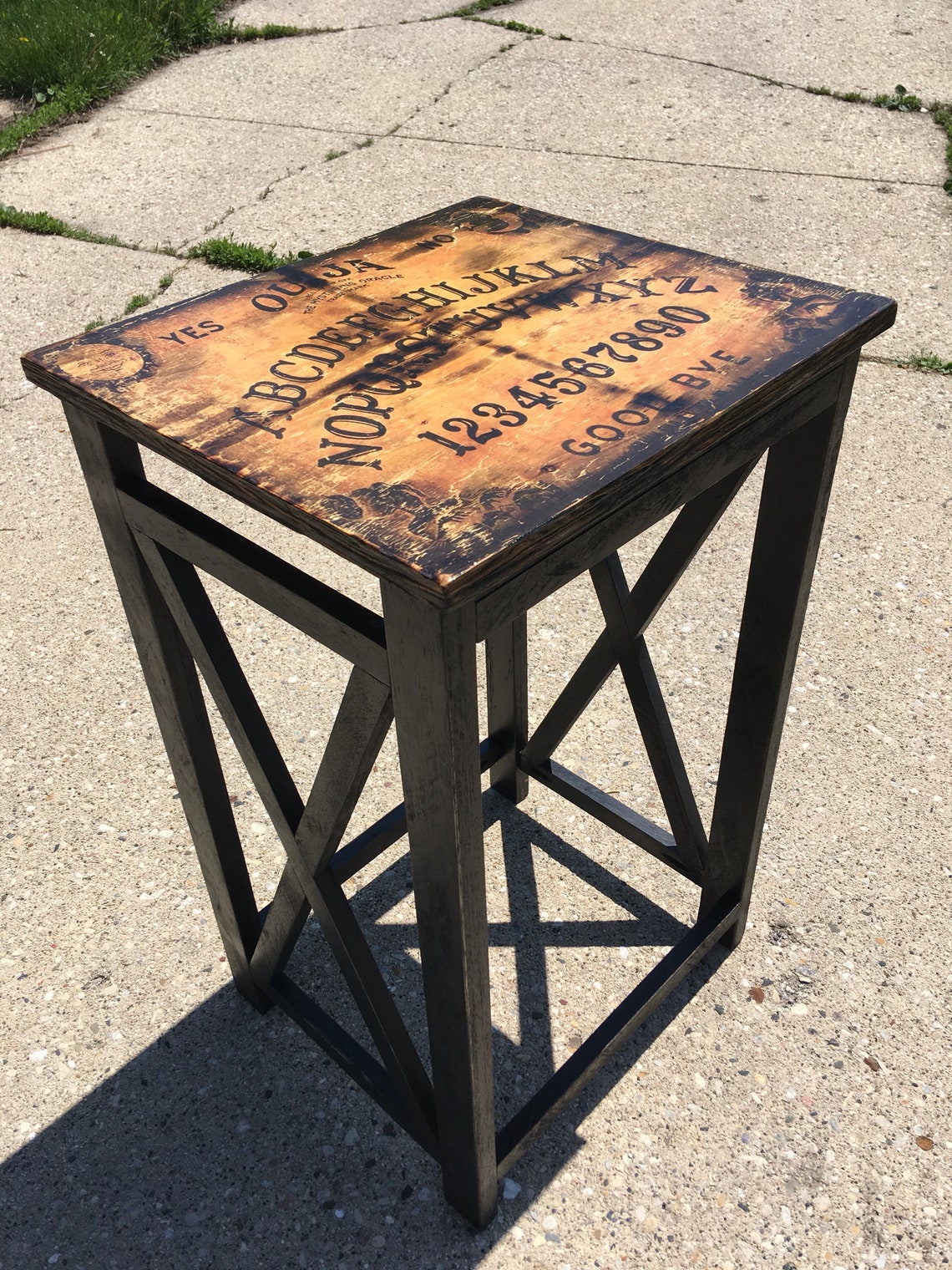 Rustic Ouija Board Side Table - Etsy