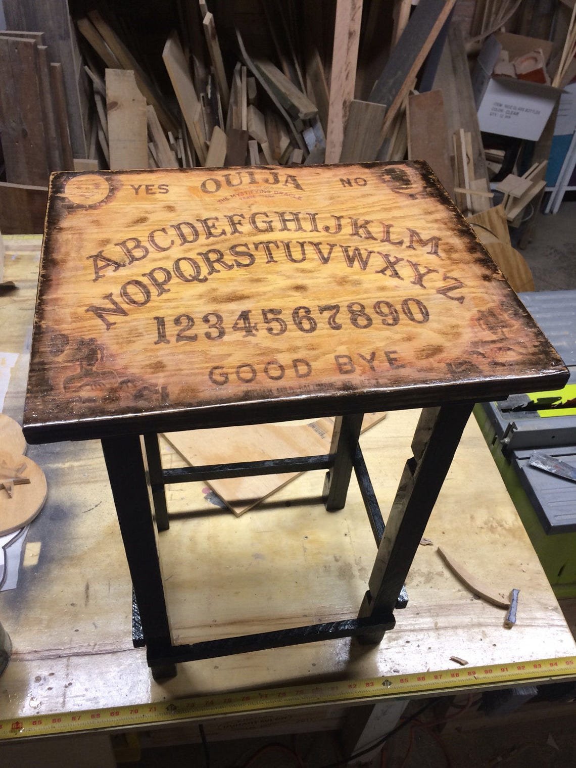 Rustic Ouija Board Side Table - Etsy