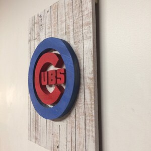 Rustic Chicago Cubs Pinstripe Wall Hanging - Etsy