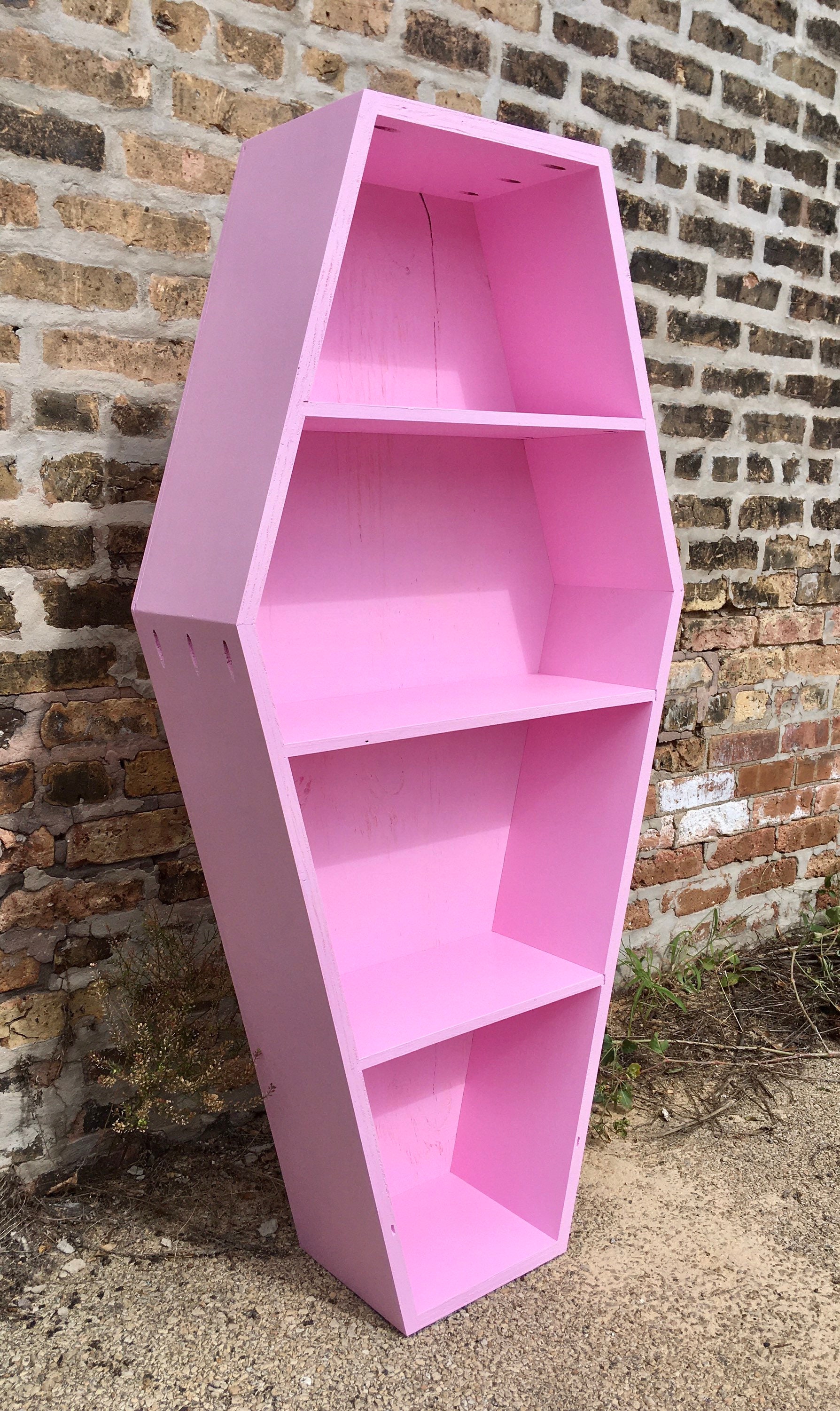 Pretty in Pink 4 Ft Coffin Bookcase/bookshelf/shelving Unit - Etsy