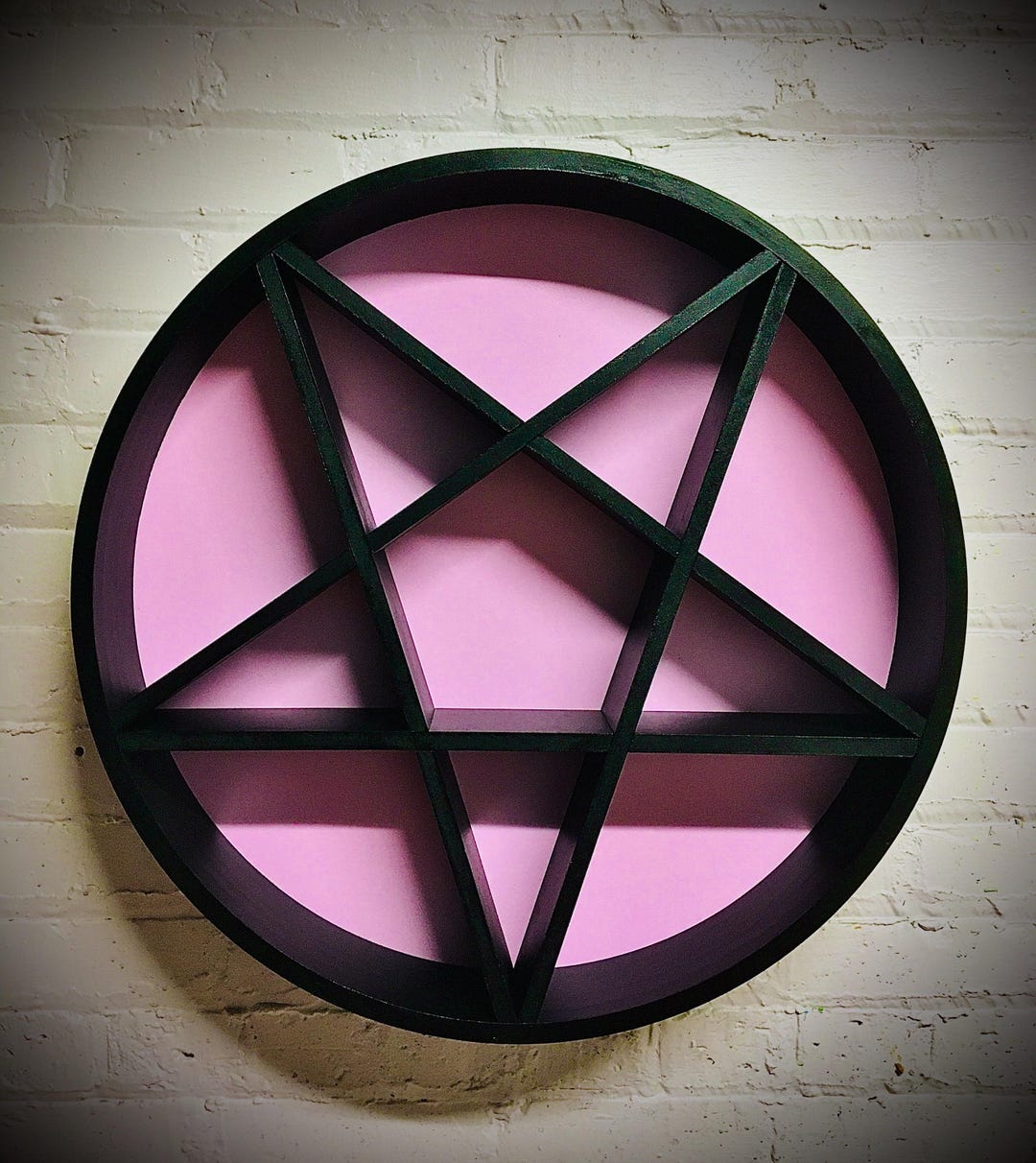 Pretty in Pink Pentacle/pentagram Shaped Trinket Shelf/wall Hanging - Etsy