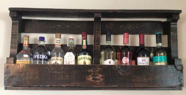 Large Reclaimed Wood Wall Mounted Wine Bottle Rack - Etsy
