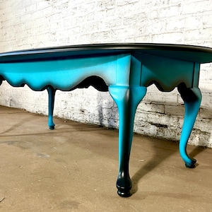 Refinished Vintage Style Turquoise and Black Coffee Table - Etsy