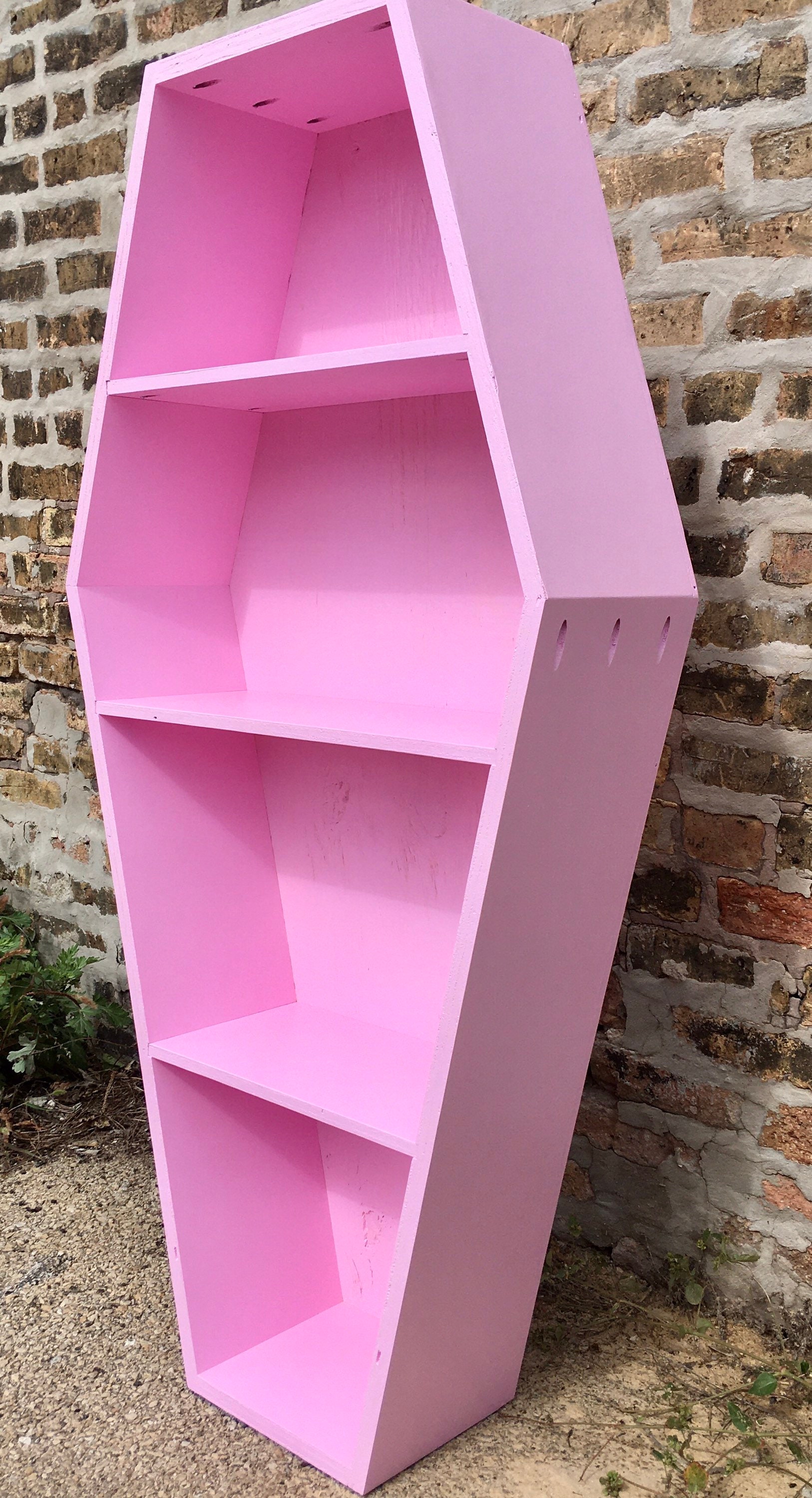 Pretty in Pink 4 Ft Coffin Bookcase/bookshelf/shelving Unit - Etsy