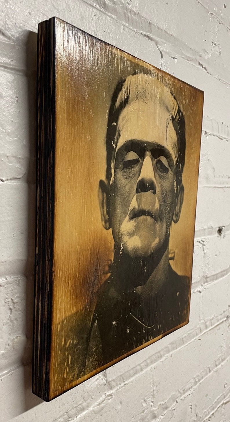 Frankenstein's Monster Torched Wood Wall Art - Etsy