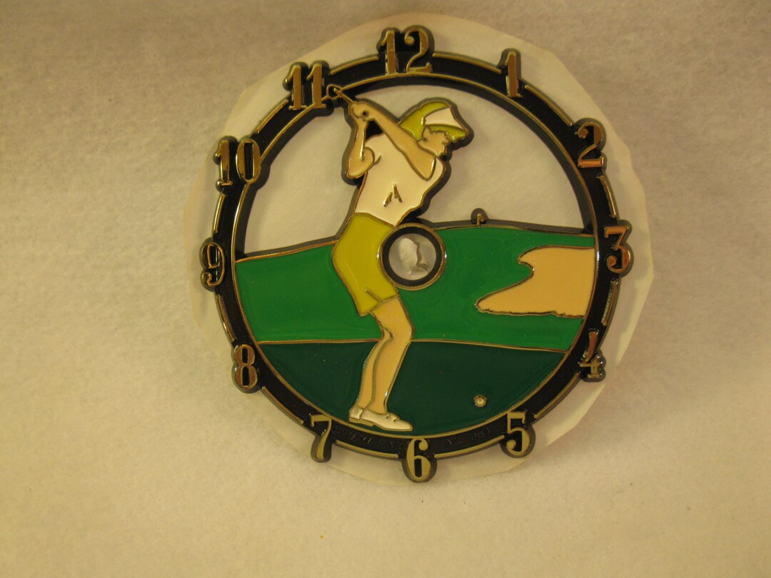 Vintage Plastic Clock Face Female Golfer for Clockmaking - Etsy