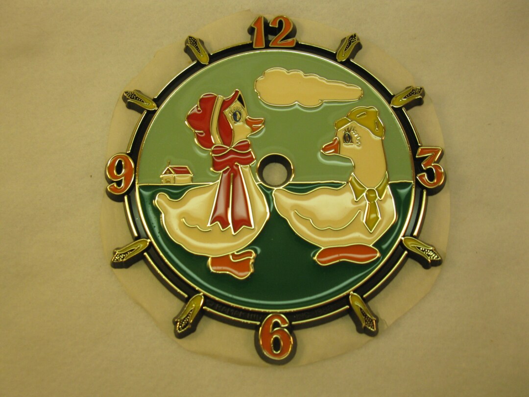 Vintage Plastic Clock Face 2 Duck Scene Decoration for Clockmaking - Etsy