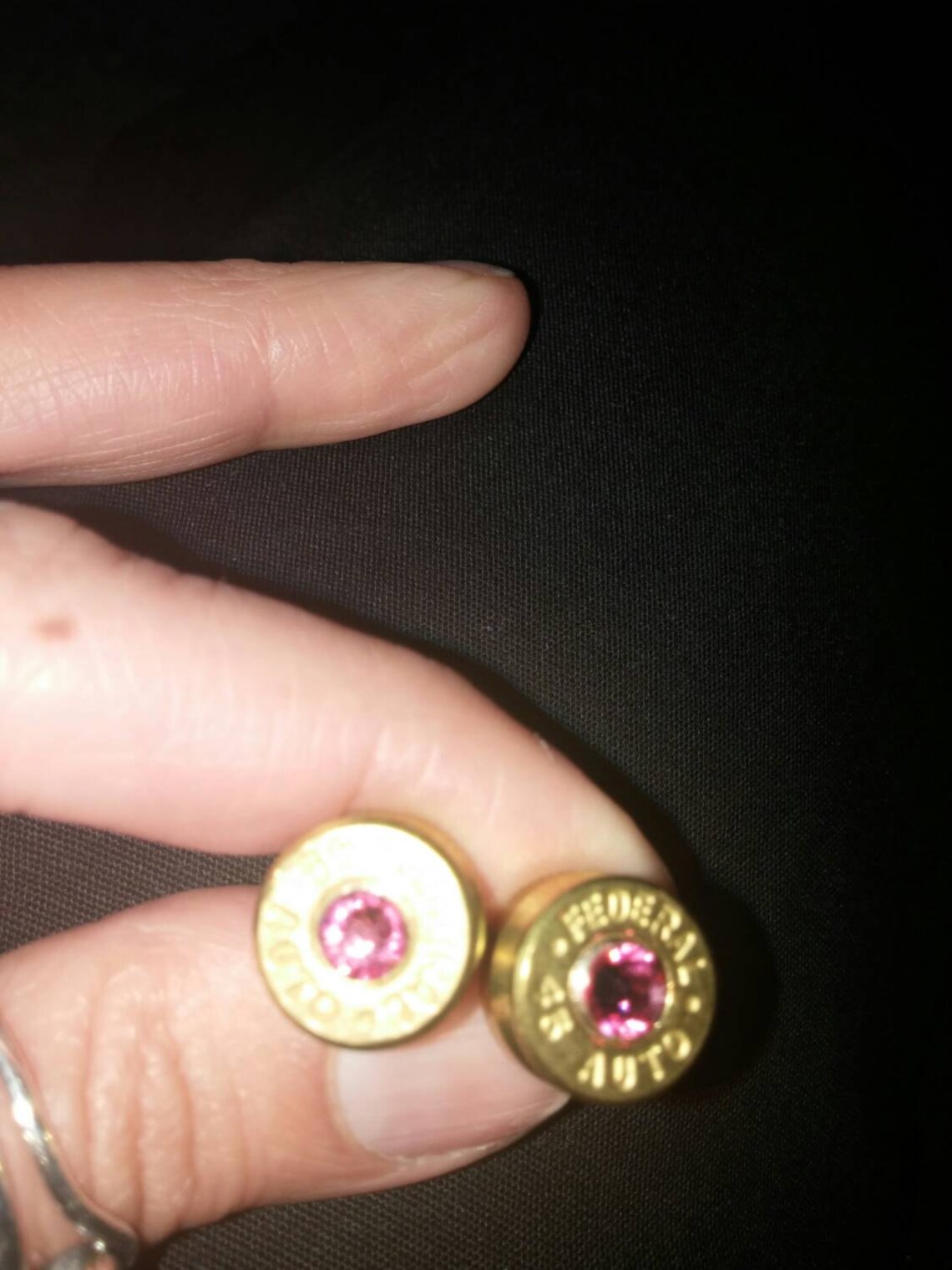 Bullet Cuff Links .45 Mm With Swarovski Crystals Various Colors ...