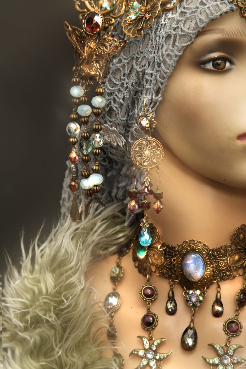 Art Nouveau insp. mermaid medieval elven wedding collier | Etsy