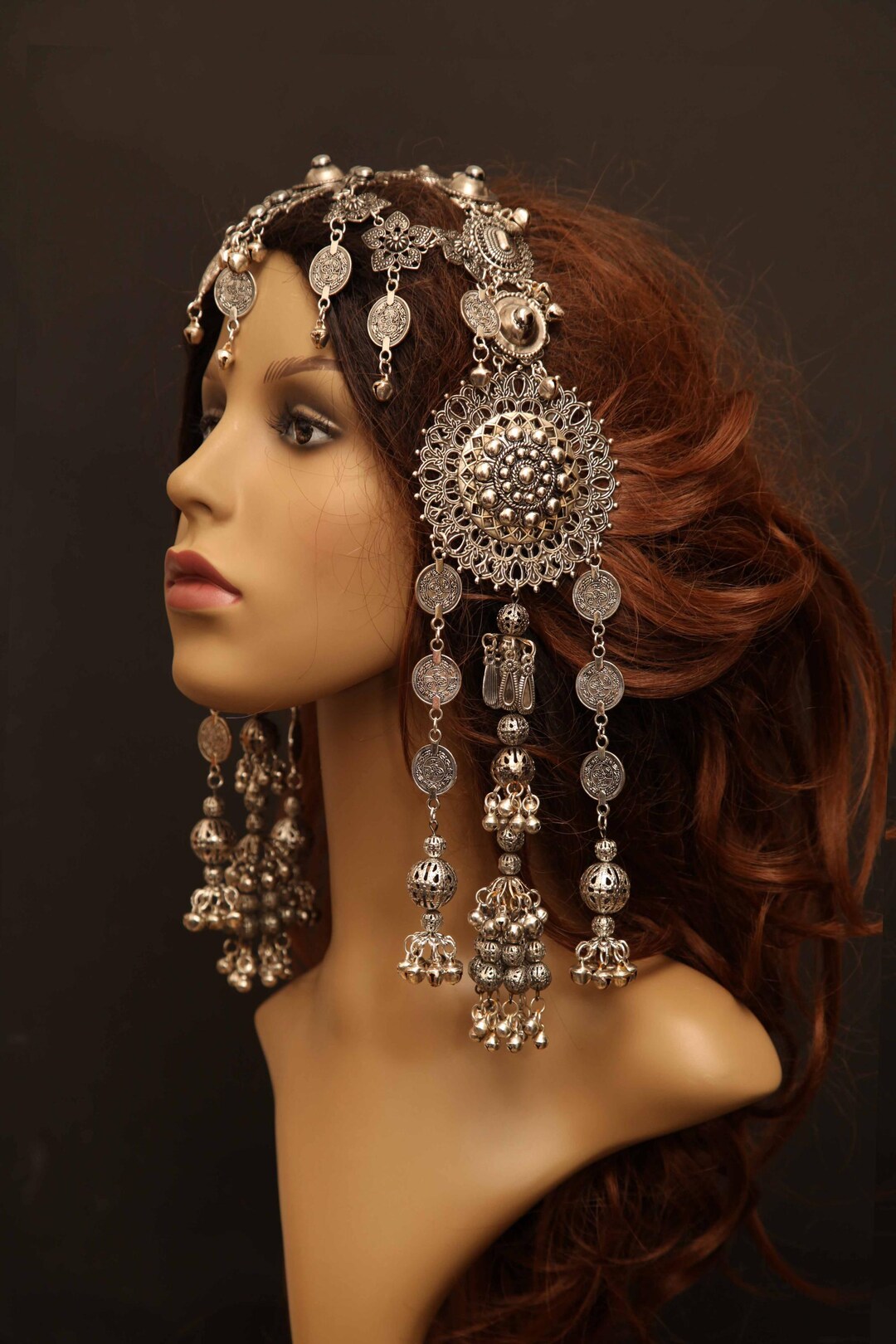 Tribal Fusion Kuchi Insp. Siren Mermaid Verdigris Tiara Headpiece Belly ...