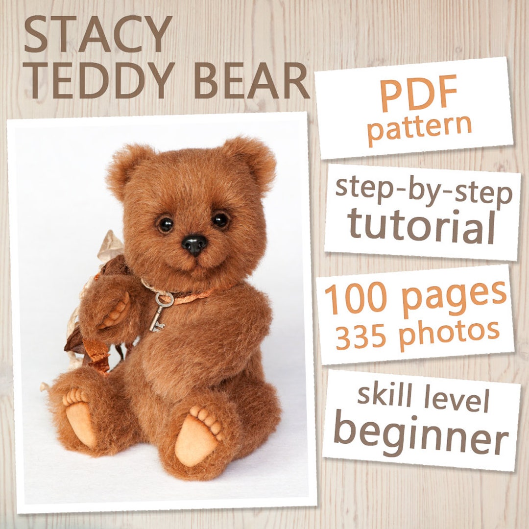 Teddy Bear Sewing PATTERN & Tutorial - Step-by-step Instructions PDF ...