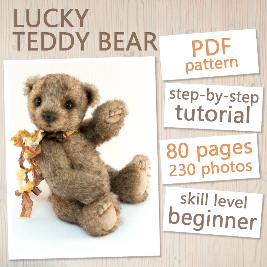 Teddy Bear Sewing PATTERN & Tutorial - Step-by-step Instructions PDF ...