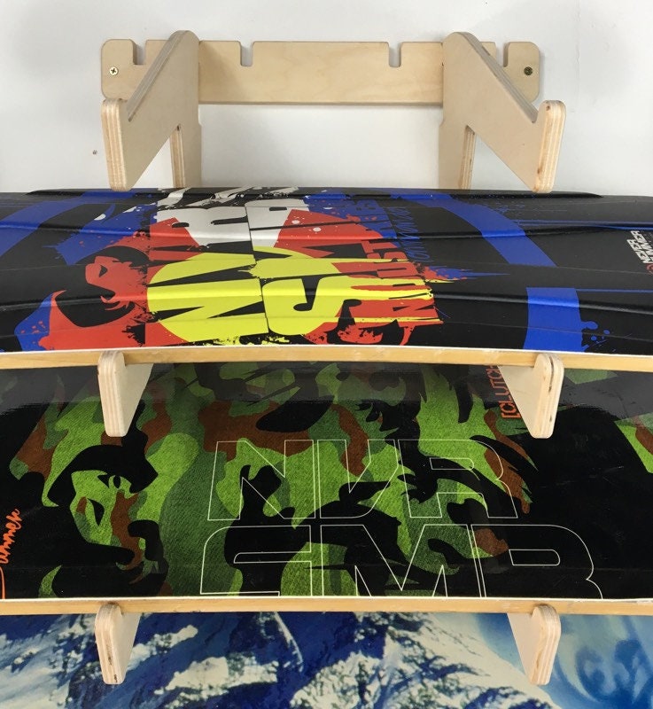 Longboard Skateboard Storage and Display Wall Rack Holds 5 - Etsy