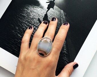 Large stone ring | Etsy