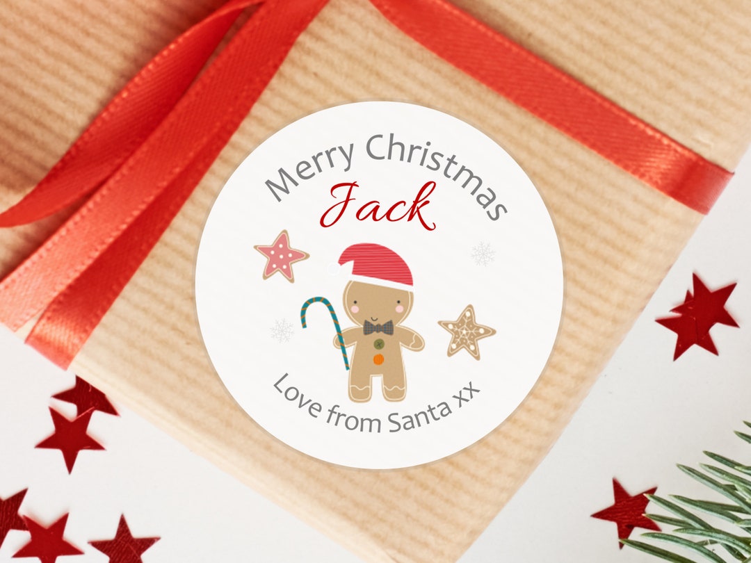 Personalised Gingerbread Boy Christmas Stickers, Christmas Gingerbread ...