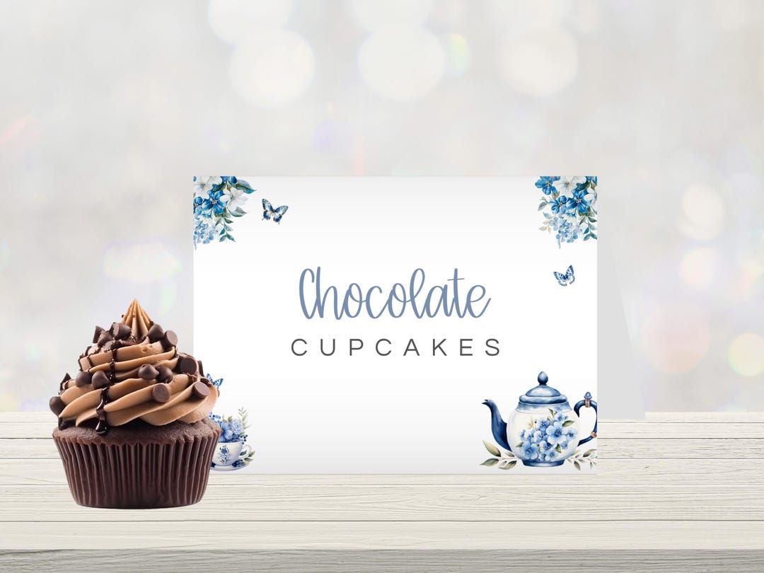 Editable Afternoon Tea Food Tent Cards, Tea Party Baby Shower Buffet ...
