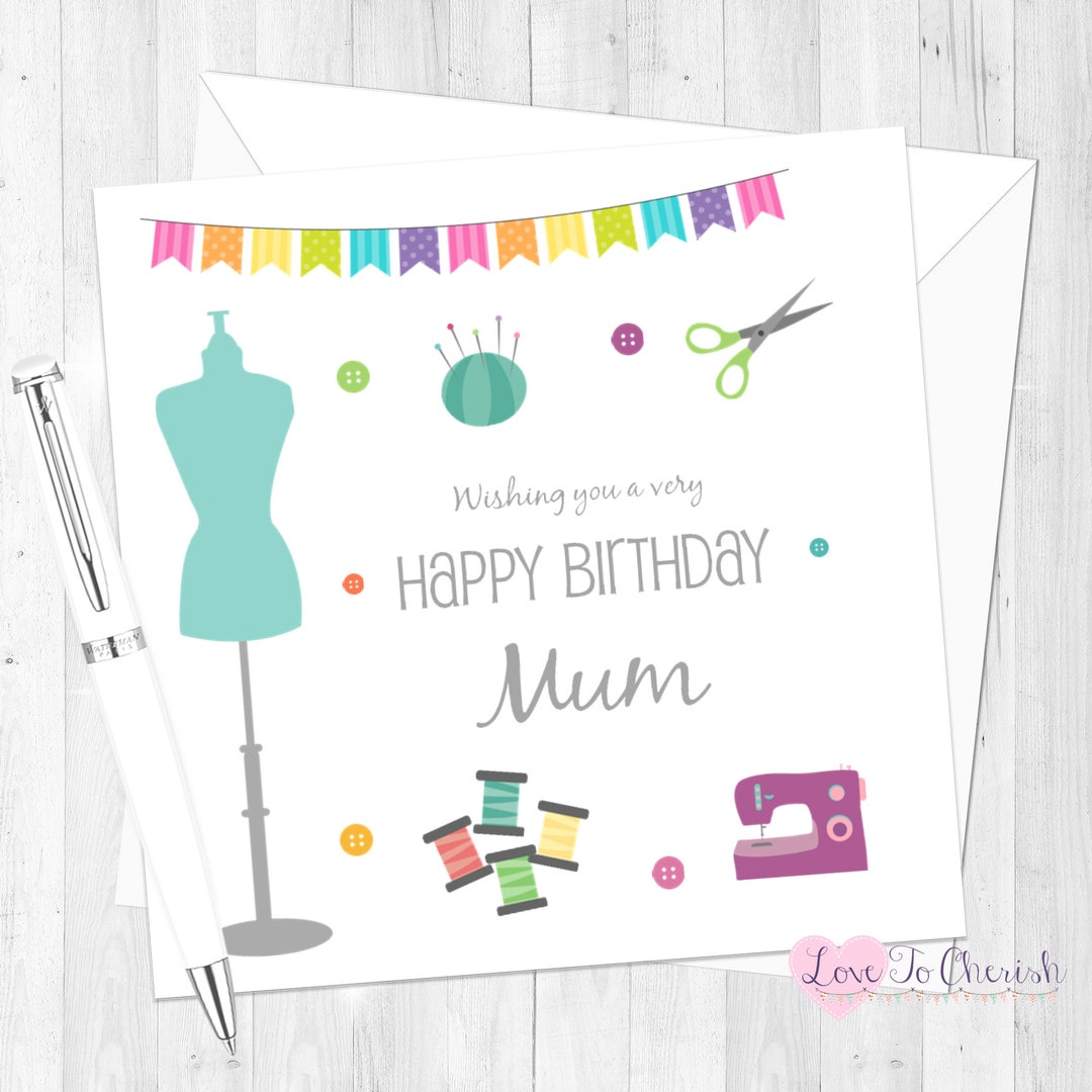 Personalised Birthday Card Sewing Theme Birthday Card Card - Etsy