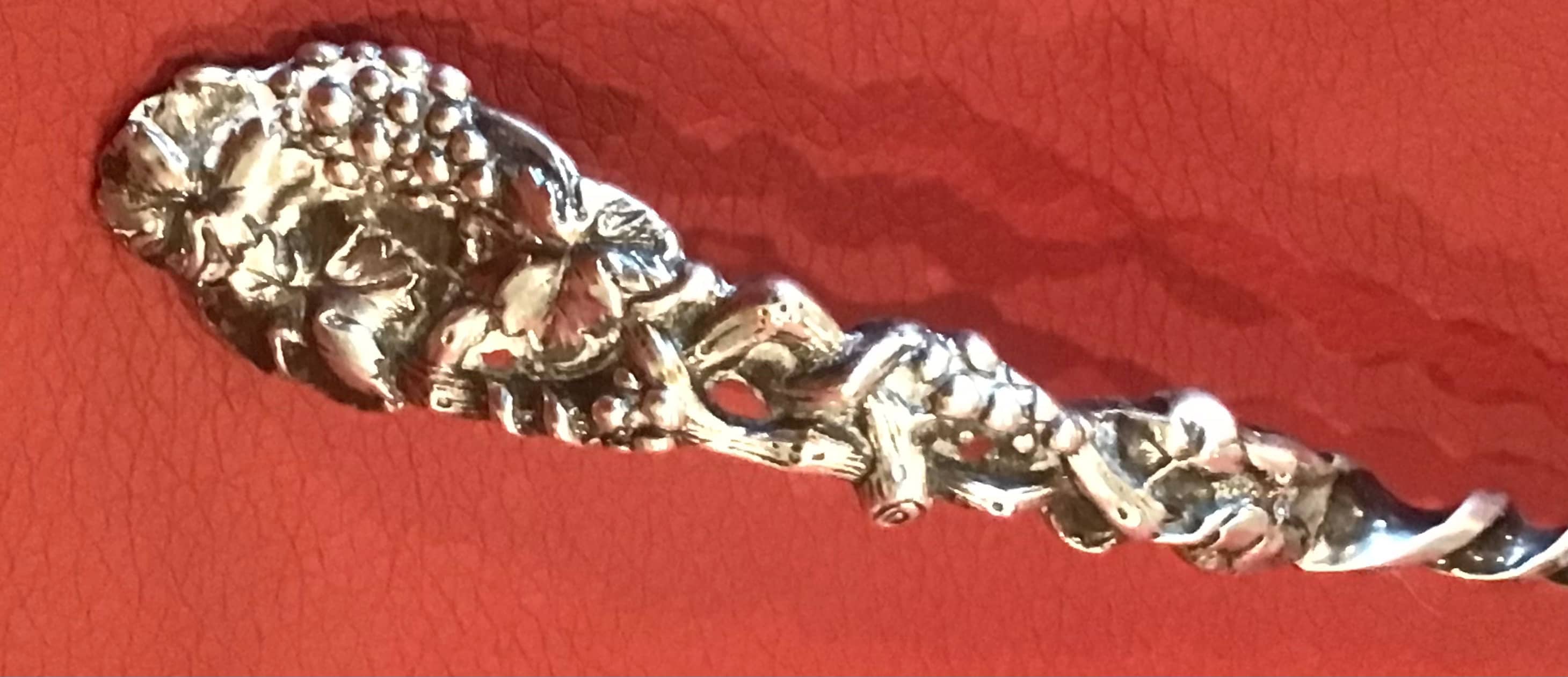 Rare Grape Vine Pattern Sterling Silver Claret Ladle Spoon by Dominick ...
