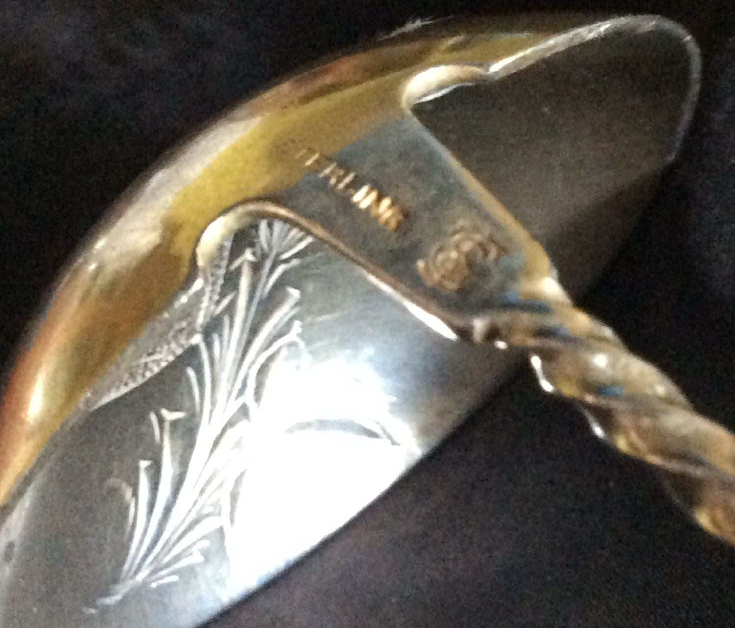 Twist Handle Sterling Silver Ladle With Aesthetic Engraved Bowl - Etsy