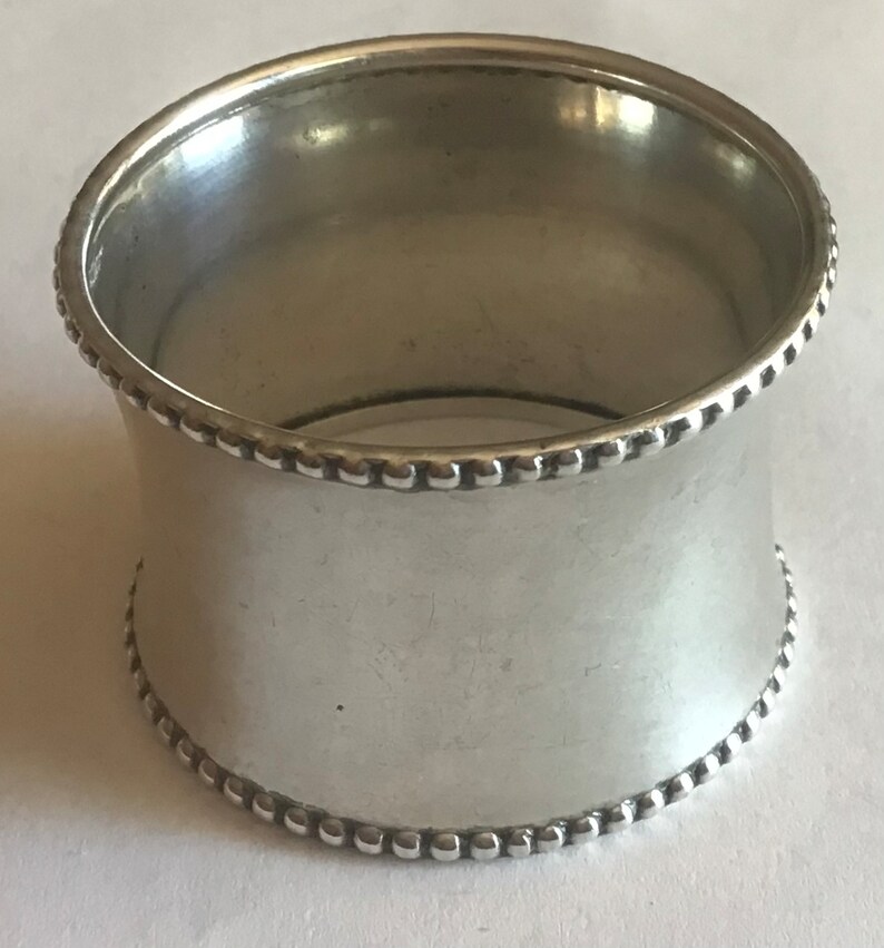 Unmonogrammed Beaded Sterling Silver Napkin Ring Serviette Holder - Etsy