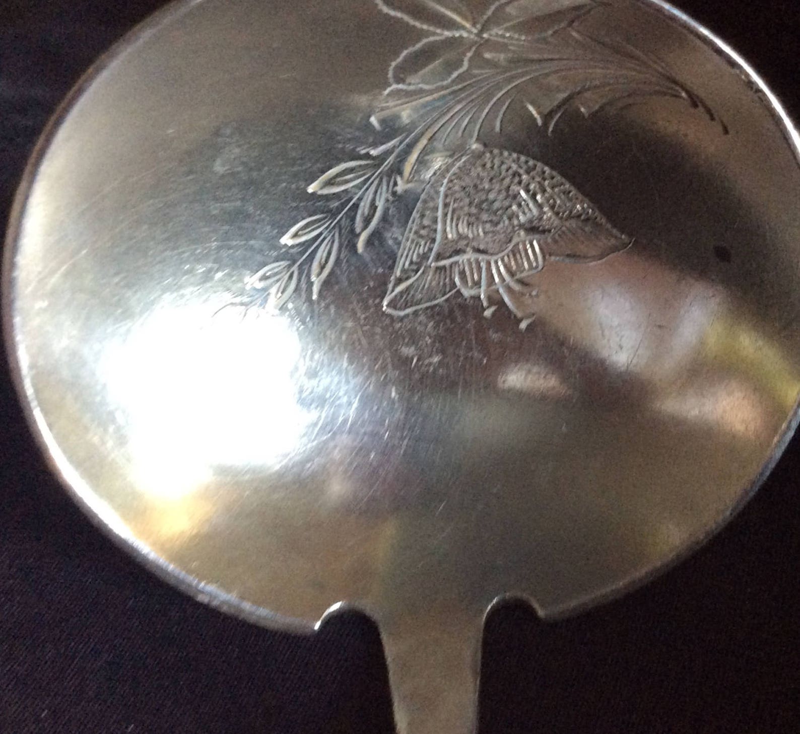 Twist Handle Sterling Silver Ladle With Aesthetic Engraved Bowl - Etsy