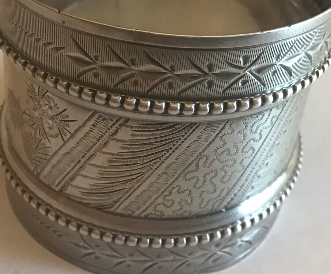 Aesthetic Engraved Sterling Silver Napkin Ring Serviette Holder by ...