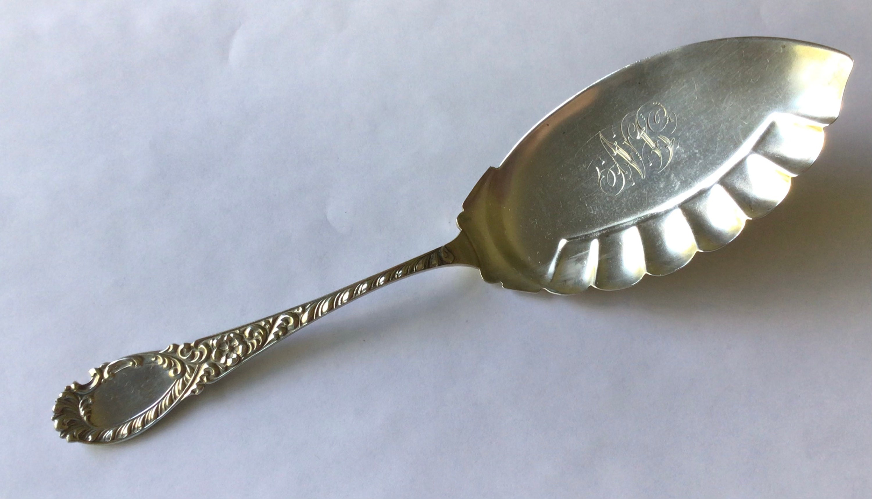 Huge Ornate Sterling Silver Fish Slice or Server - Etsy