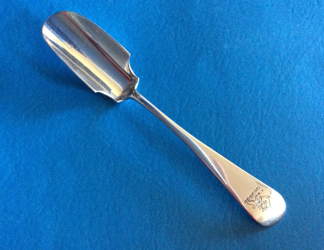 Sterling Silver Soft Cheese Scoop With Dragon King With Sword Crest - Etsy