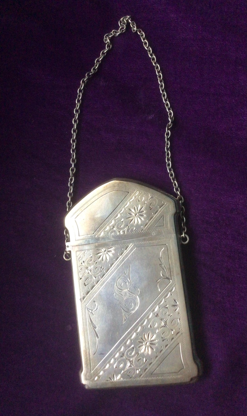 Gorham Aesthetic Engraved Calling Card Case on Chain Date Mark 1872 - Etsy
