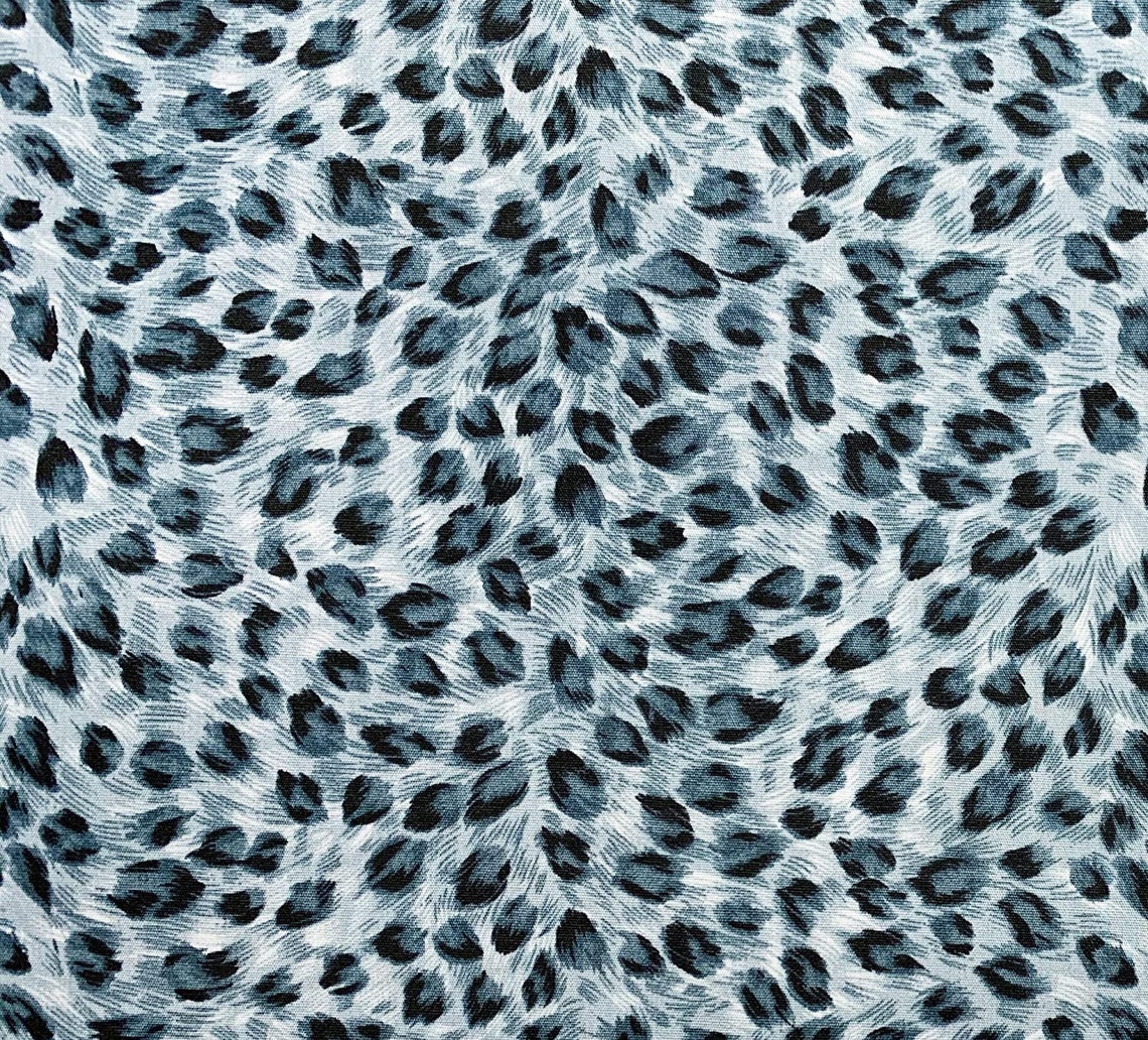 1 Metre 100 % Cotton Grey Leopard Fabric Width: 110cm 45 - Etsy