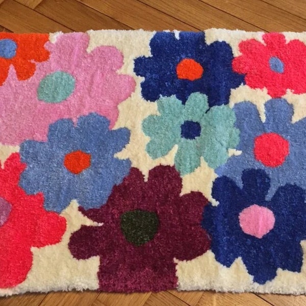 Floral Tufted Rug - Etsy