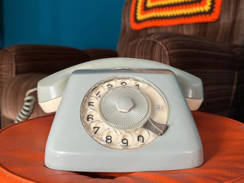 Vintage 1970 Grey Rotary Phone Made in Italy - Etsy