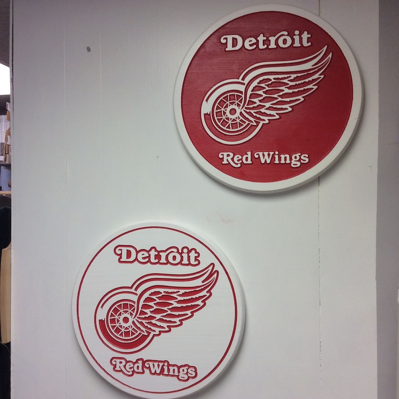 Detroit Red Wings Wood Carved and Hand Painted Logo Sign Red - Etsy