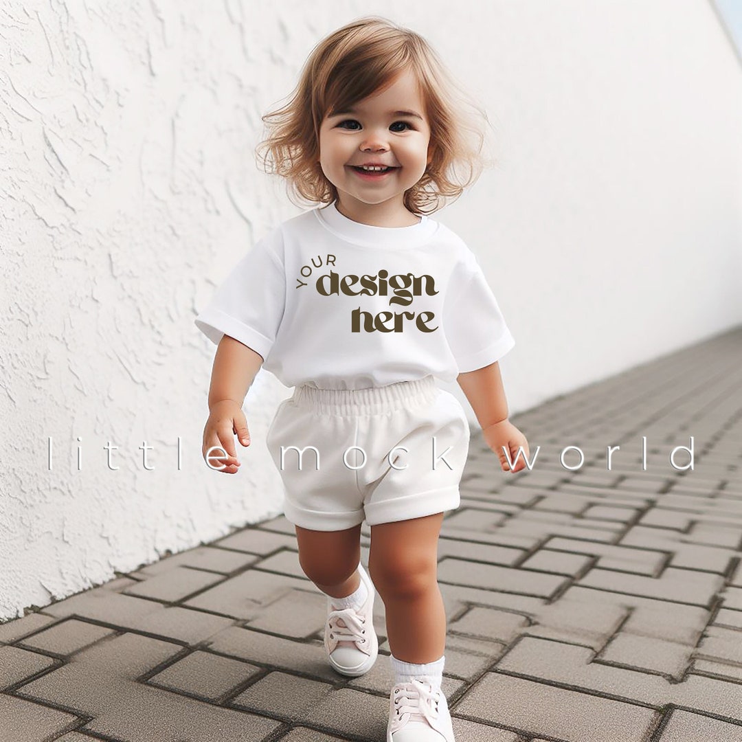 Kids Shirt Mock Up, White Shirt Mockup, Toddler Shirt Mockup, White ...