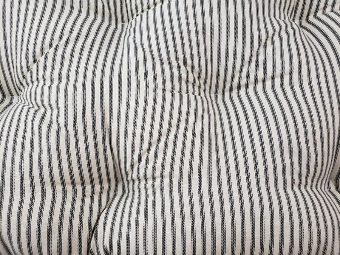 Indigo Navy Blue Ticking Stripe Rocking Chair Cushions, Custom Size ...