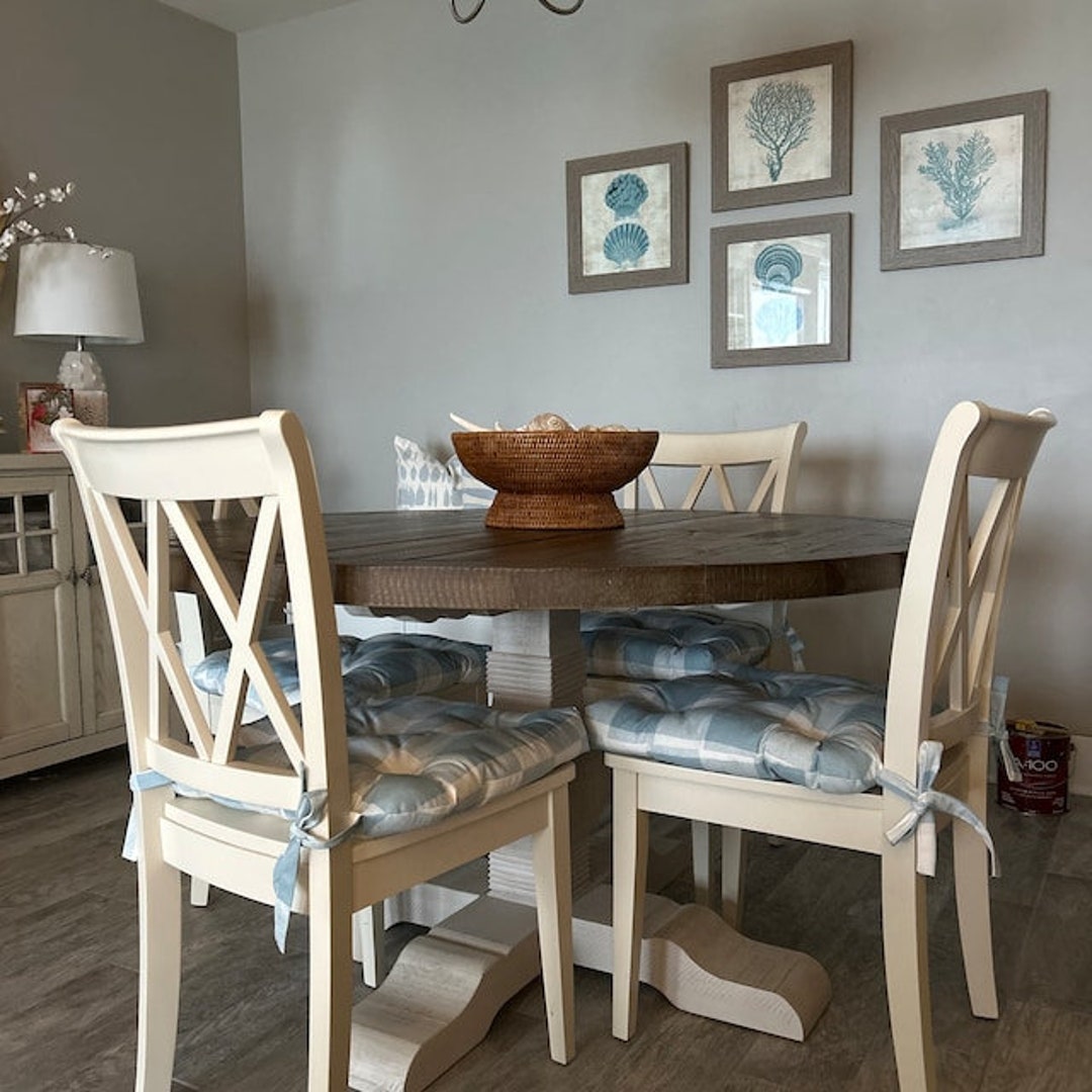 Set of 4 Cashmere Light Blue Tufted 16